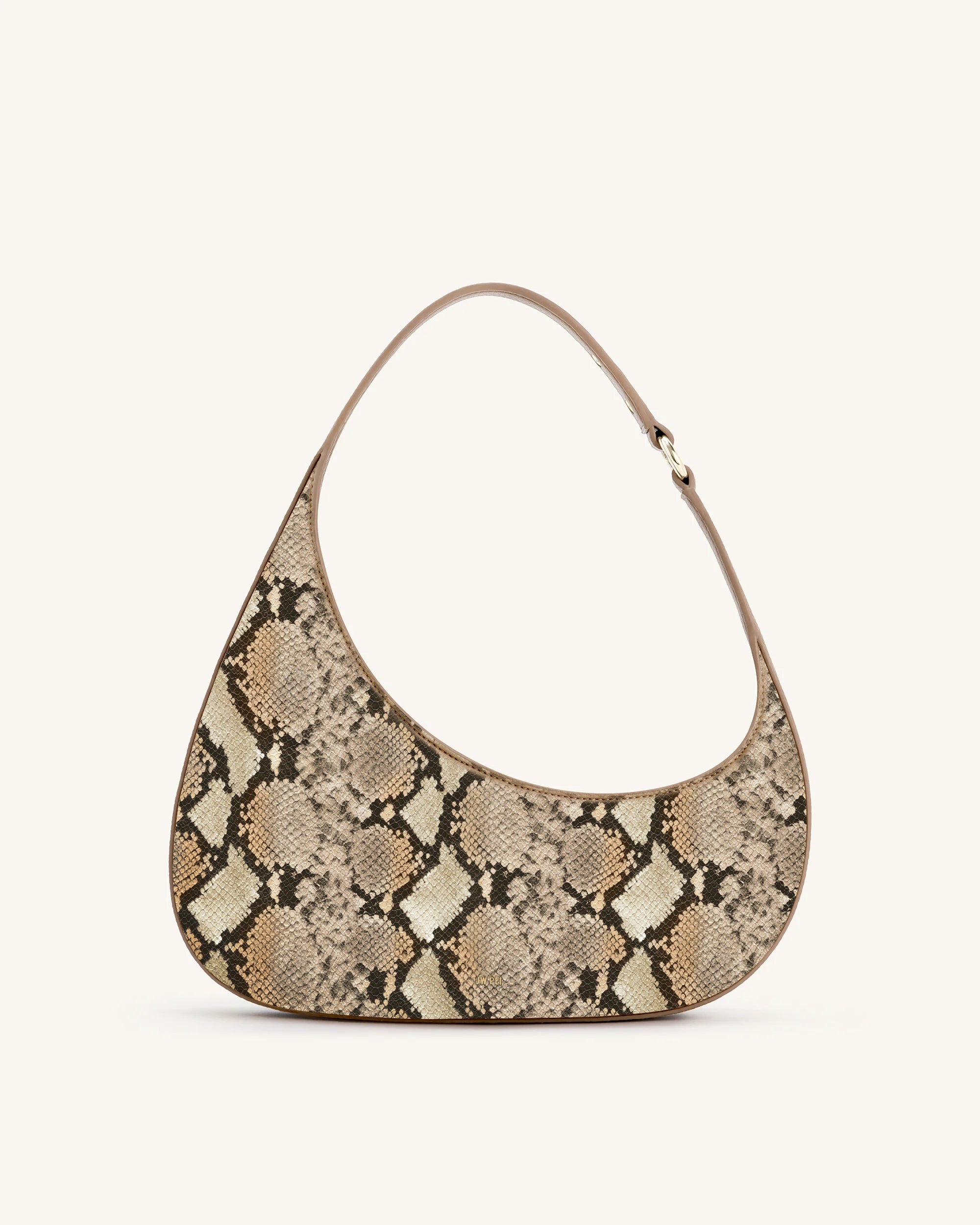 Harlee Snake-Embossed Shoulder Bag - Brown | JW PEI