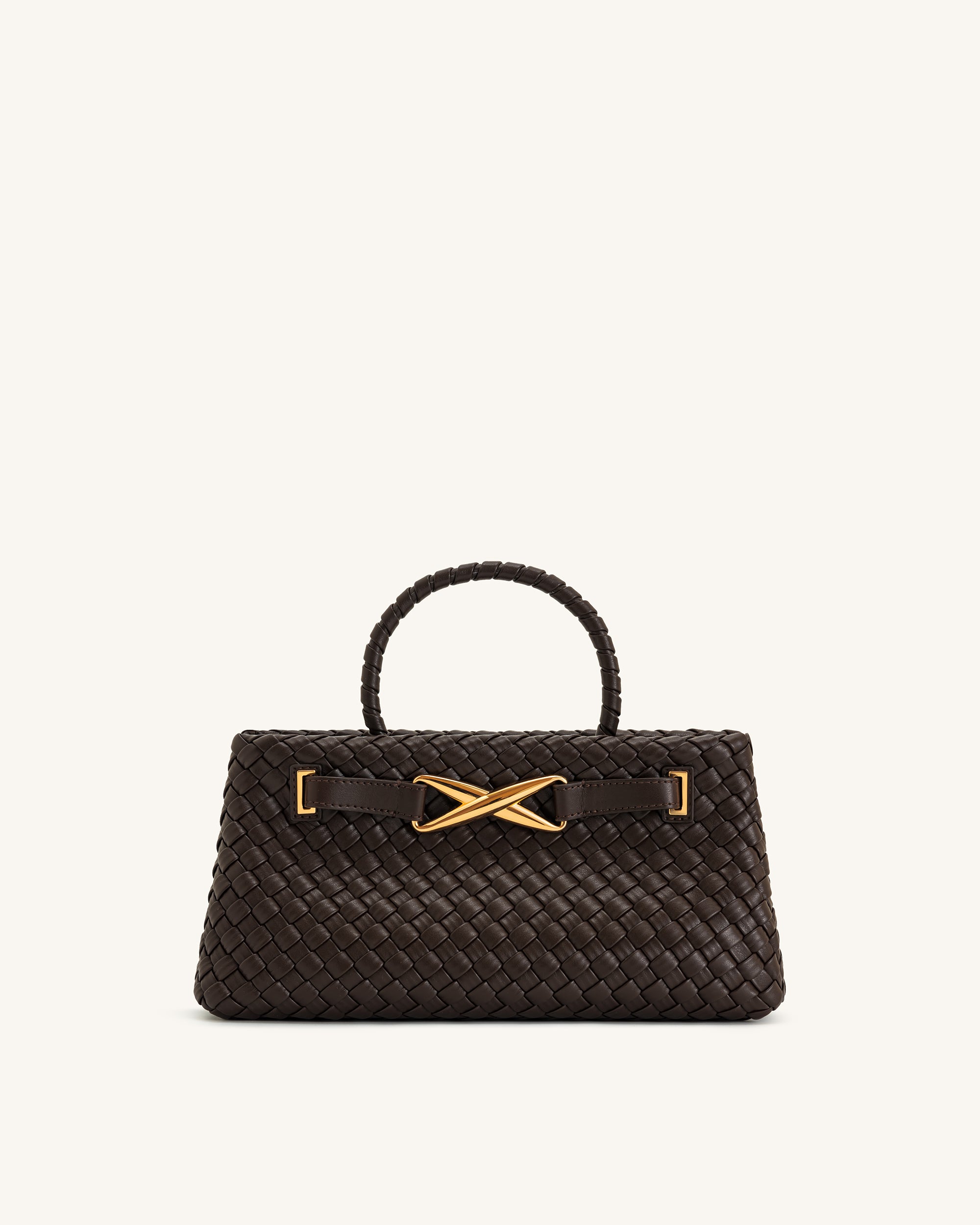 Elora Woven Tote Bag - Dark Brown | JW PEI