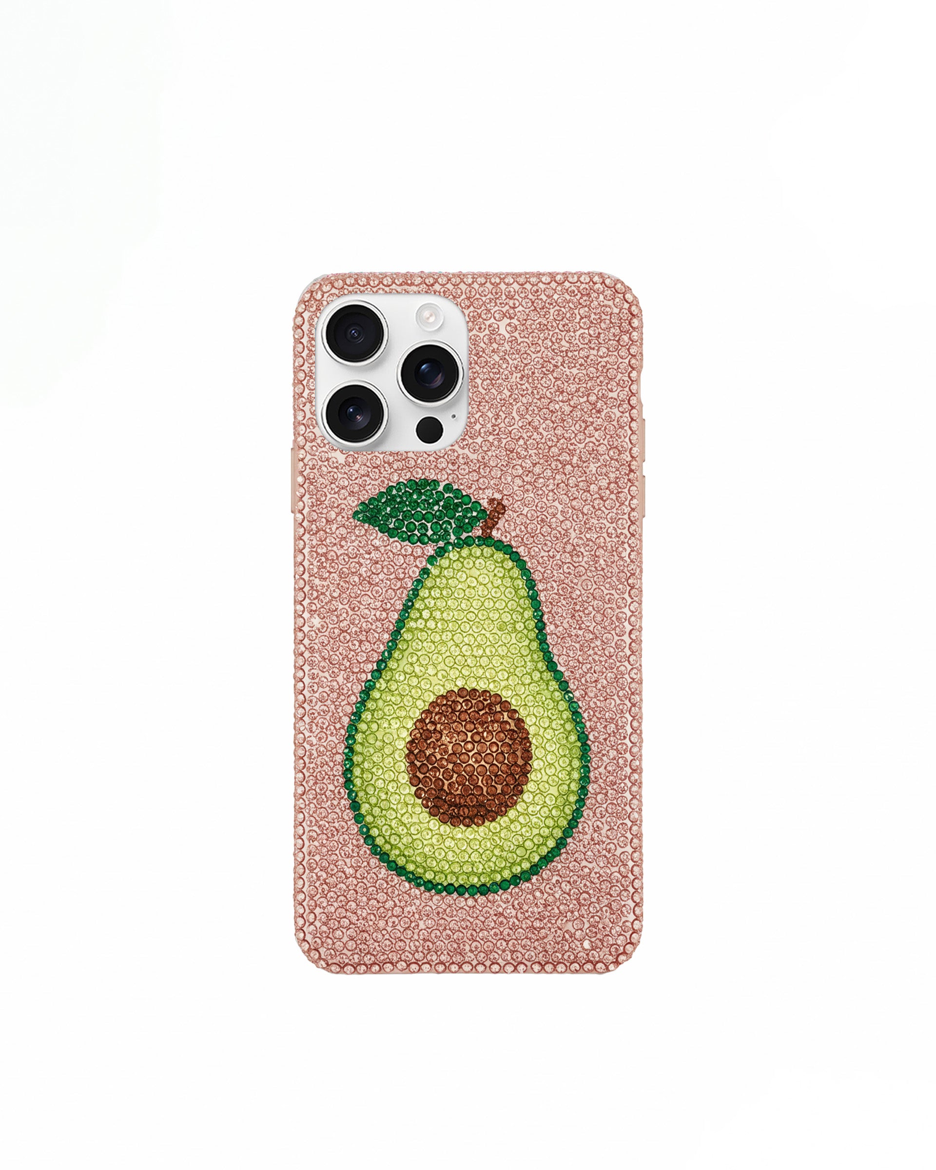 Avocado Artificial Crystal Phone Case – Pink | JW PEI
